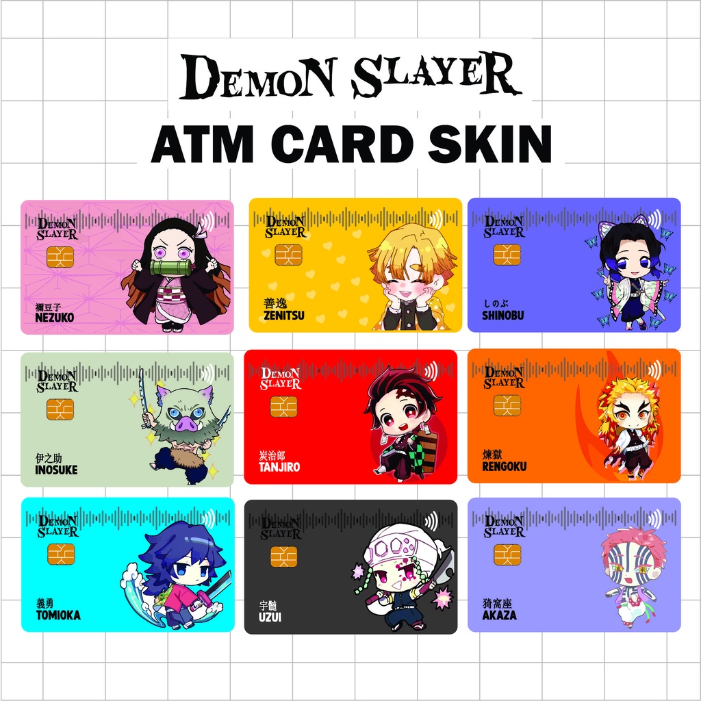 DEMON SLAYER ATM BEEP DEBIT BANK Card Skin Stickers | APSLAYX BBG ...