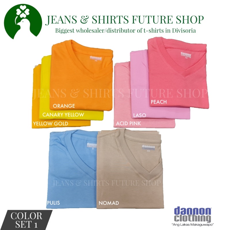 [Dannon Clothing] Vneck Unisex Tees Color Set A | Shopee Philippines