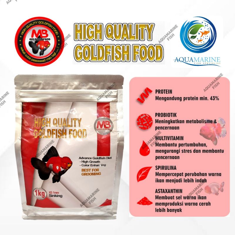 MB Food Growth & Color Premium Goldfish 1 kg Goldfish Pellet Feed Koki ...