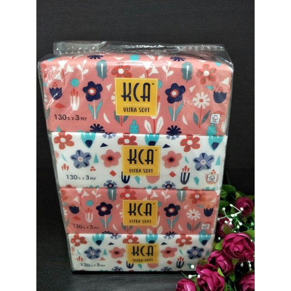 KCA Ultra Soft Facial Tissue Tisu Muka 纸巾 (3ply x130's x 4pkt x 1 bag ...