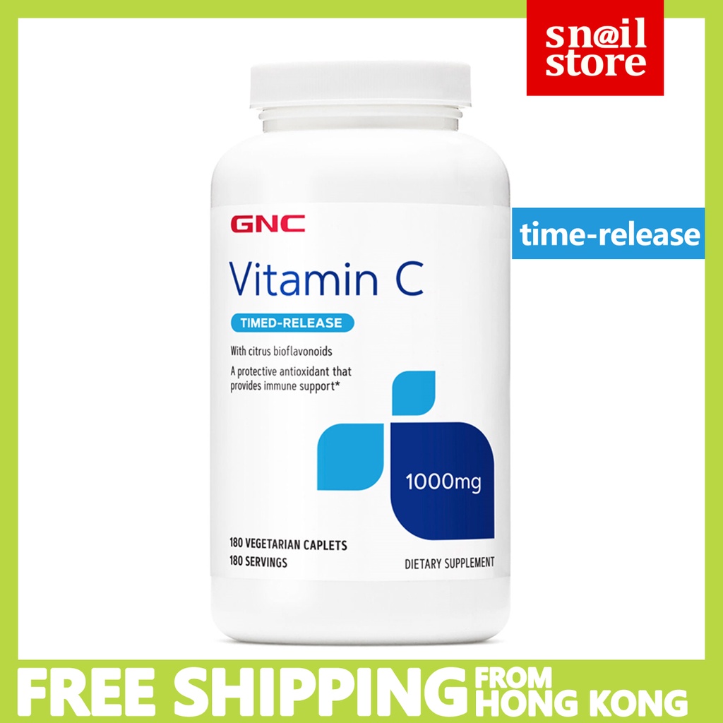 GNC [Timed-Release] Vitamin C (EXP 2028) 1000mg 180 Vegetarian Caplets ...