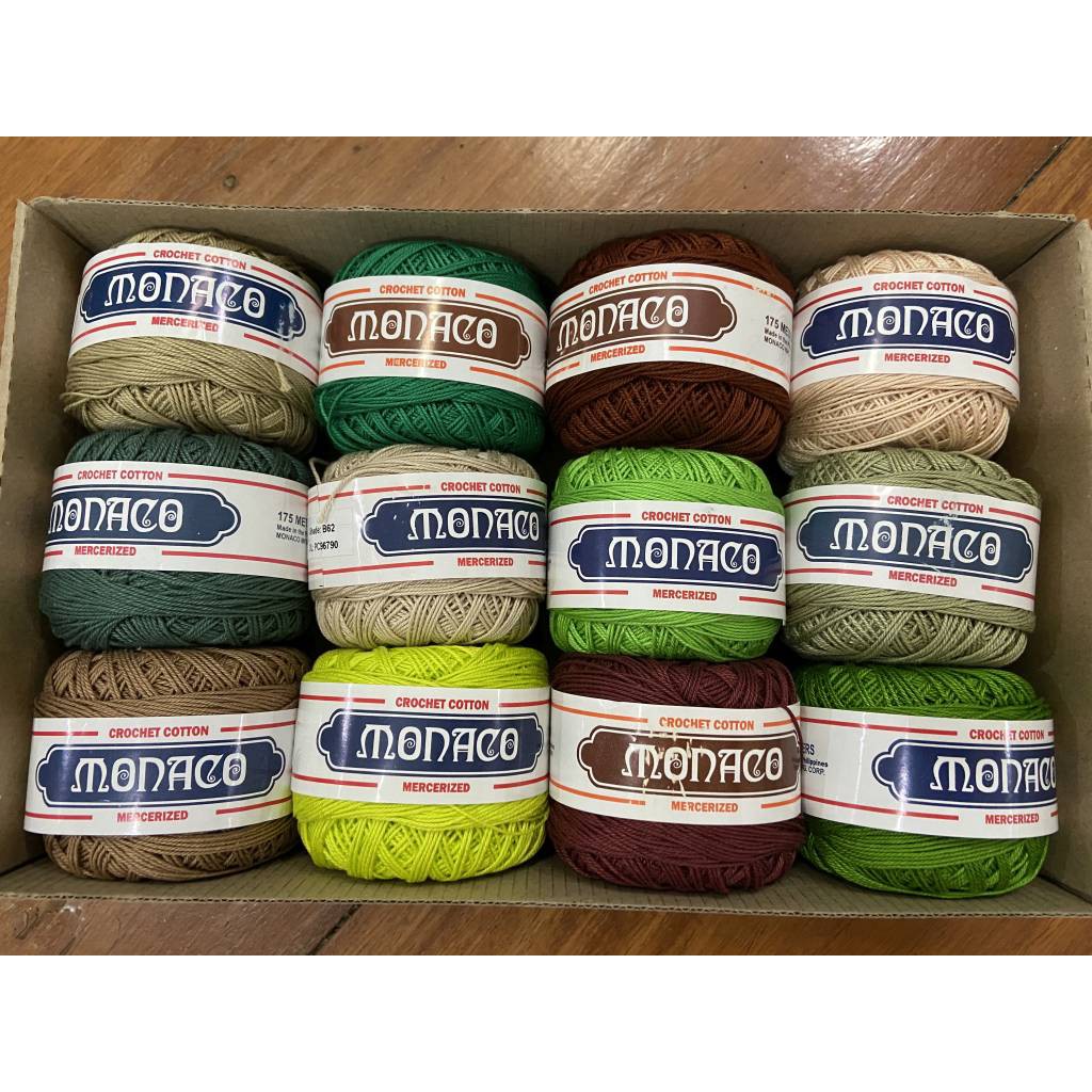 3 Ply Monaco Crochet Thread (Part 1 Shades of Green and Brown) | Shopee ...