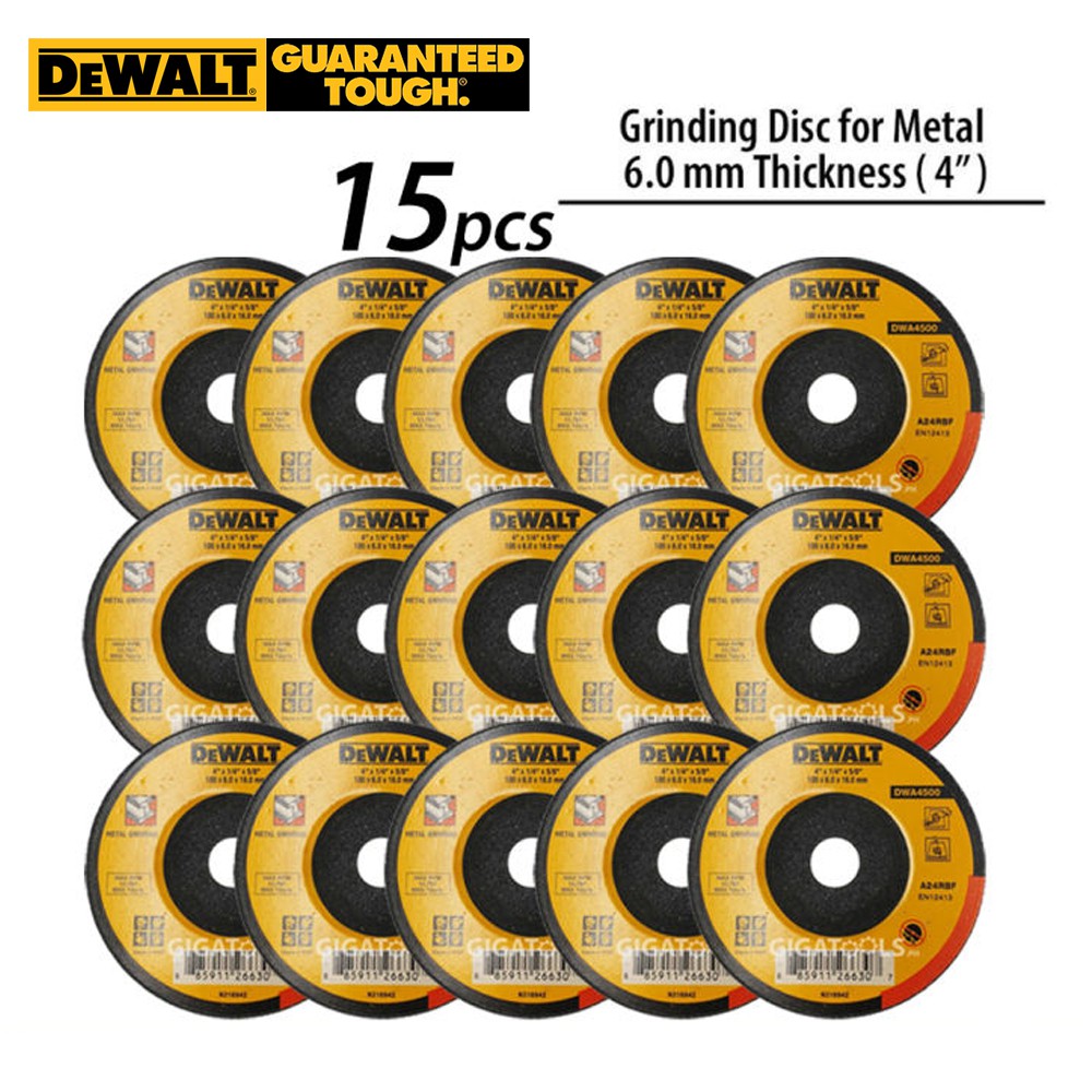 DeWalt DWA4500 4-inch Grinding Disc for Metal 15pcs ( 15's ) | Shopee ...