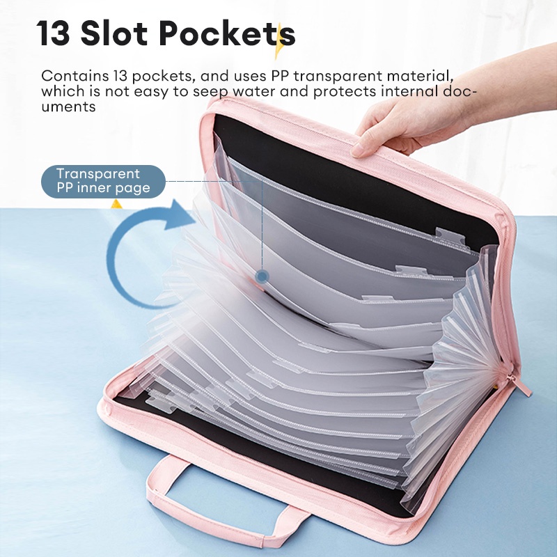 Deli A4 File Folder Documentation Package 13 Grid Organ Bag Handbag ...