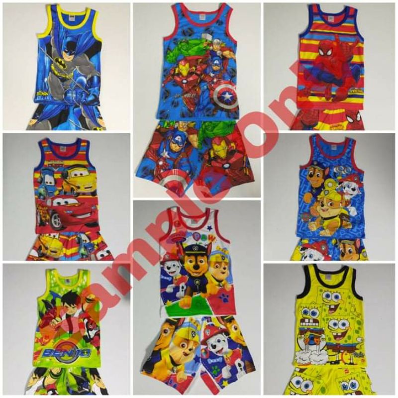 CHARACTER TERNO SANDO/SHORTS SET FOR KIDS (ASSORTED DESIGN) | Shopee ...