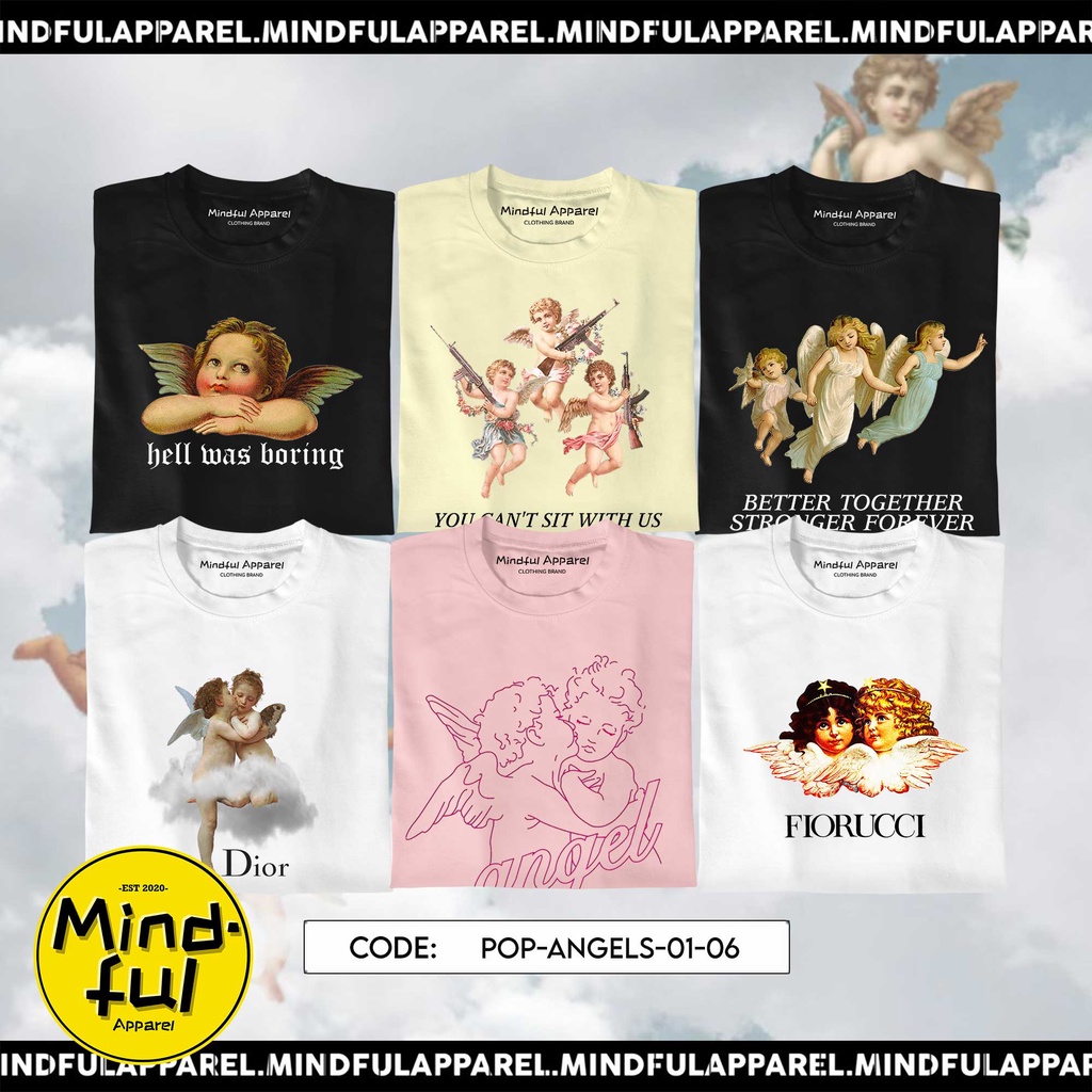 POP CULTURE ANGELS GRAPHIC TEES | MINDFUL APPAREL T-SHIRT | Shopee ...