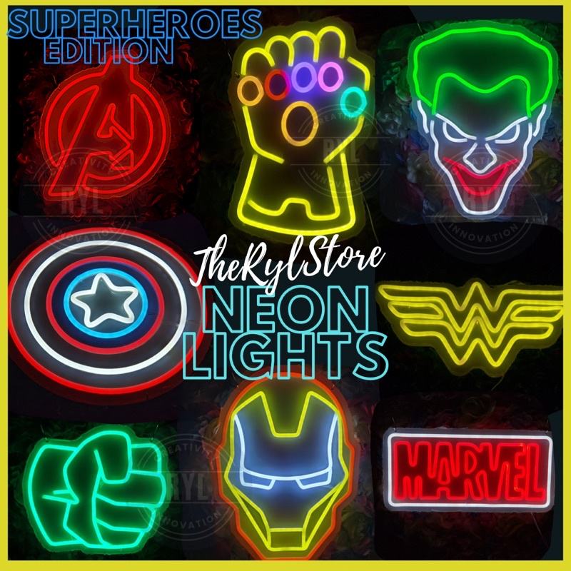 Marvel DC Superheroes Neon Lights - Wall Hang USB Powered | Shopee ...