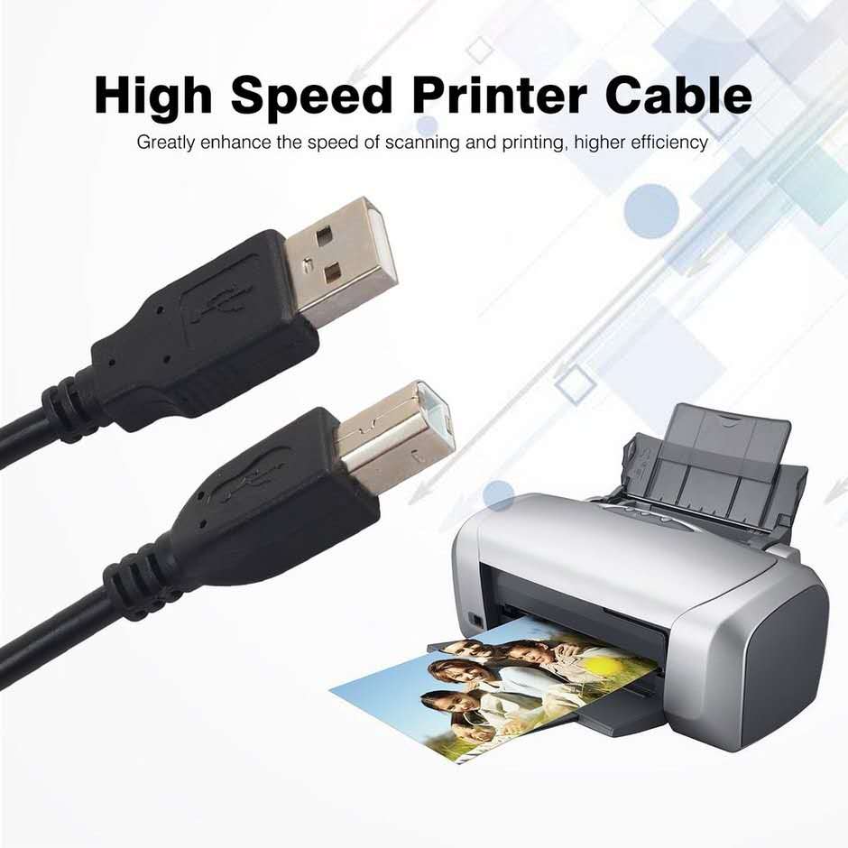 1.5M,3M,5M,10M Hi-Speed USB 2.0 Printer Scanner Cable Type A Male to ...