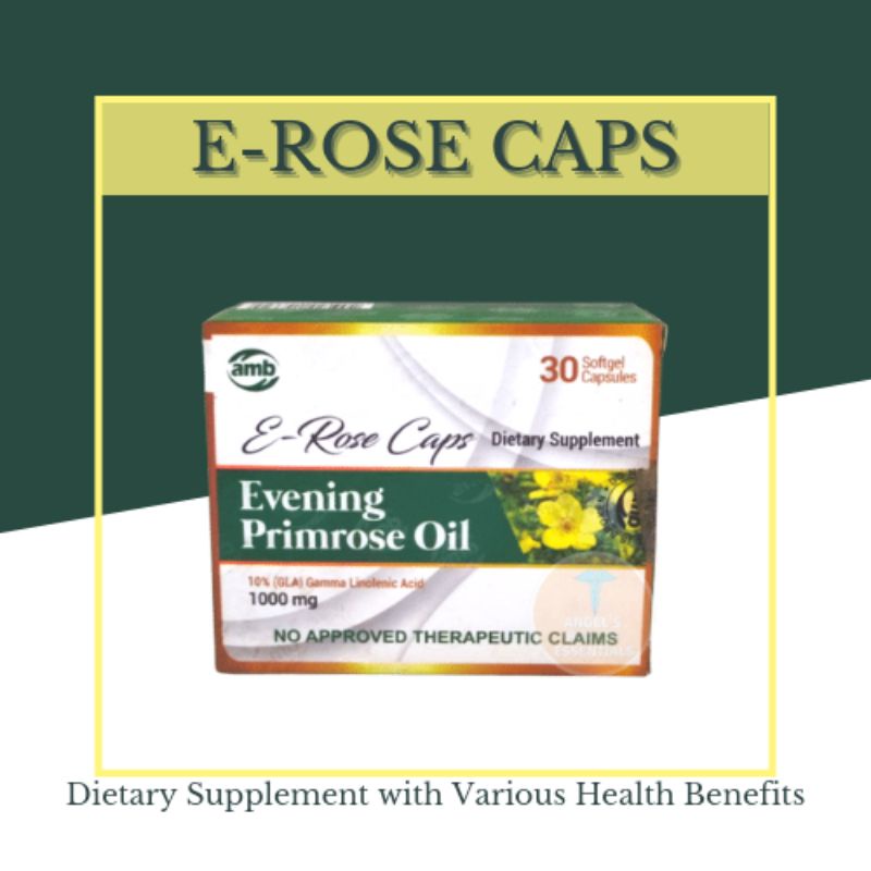 E Rose Capsule Evening Primrose Capsule 1000mg 30 Capsules | Shopee ...