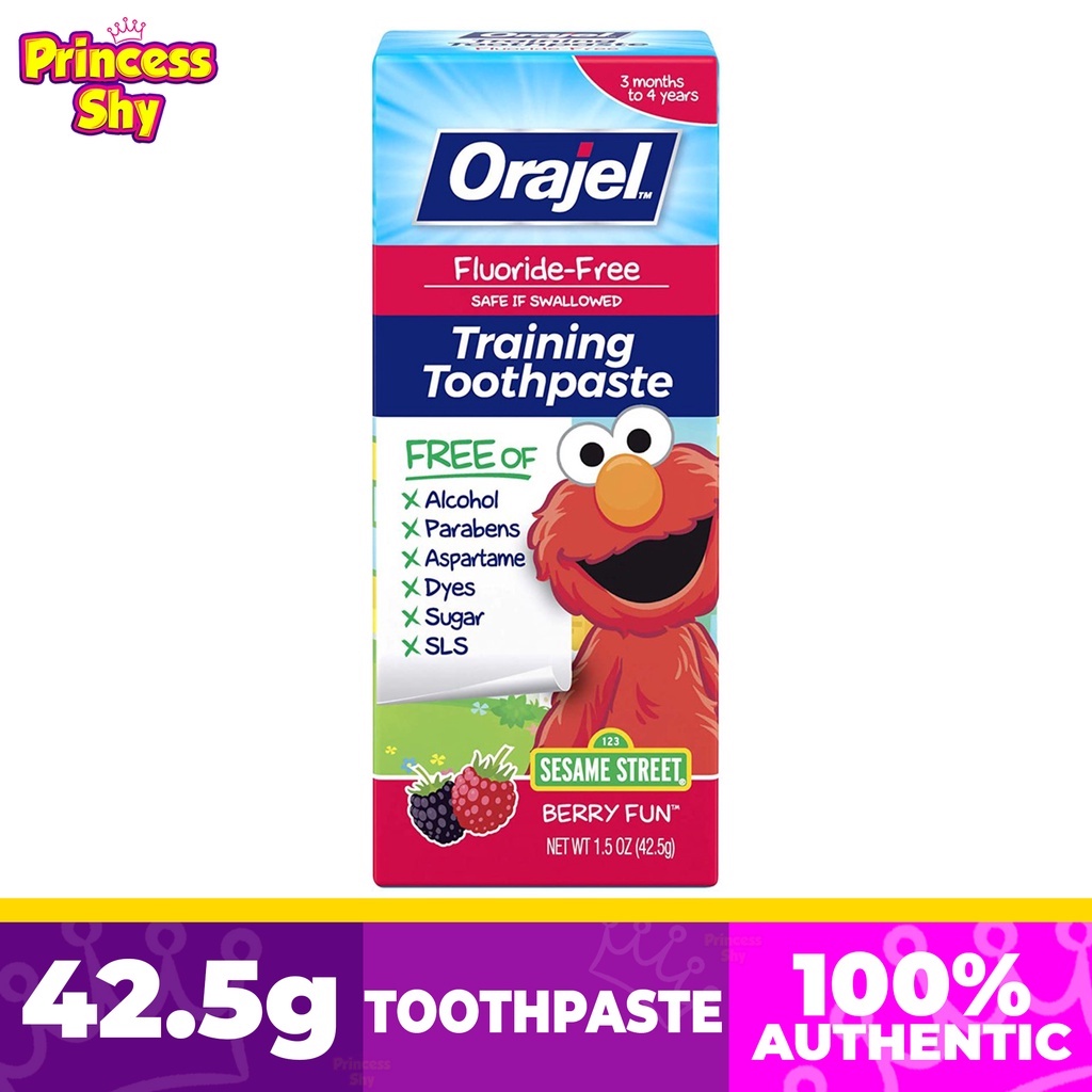Orajel Training Toothpaste Elmo Fluoride-Free Berry Fun Flavor for Kids ...