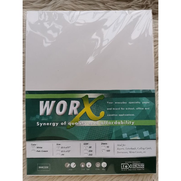 Worx Specialty Paper 200gsm/180gsm/90gsm White / Pale Cream (100 sheets ...