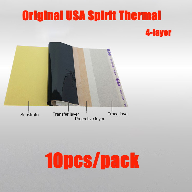 10pcs US 4-layer Spirit Thermal Tattoo Transfer Paper A4 Original USA ...