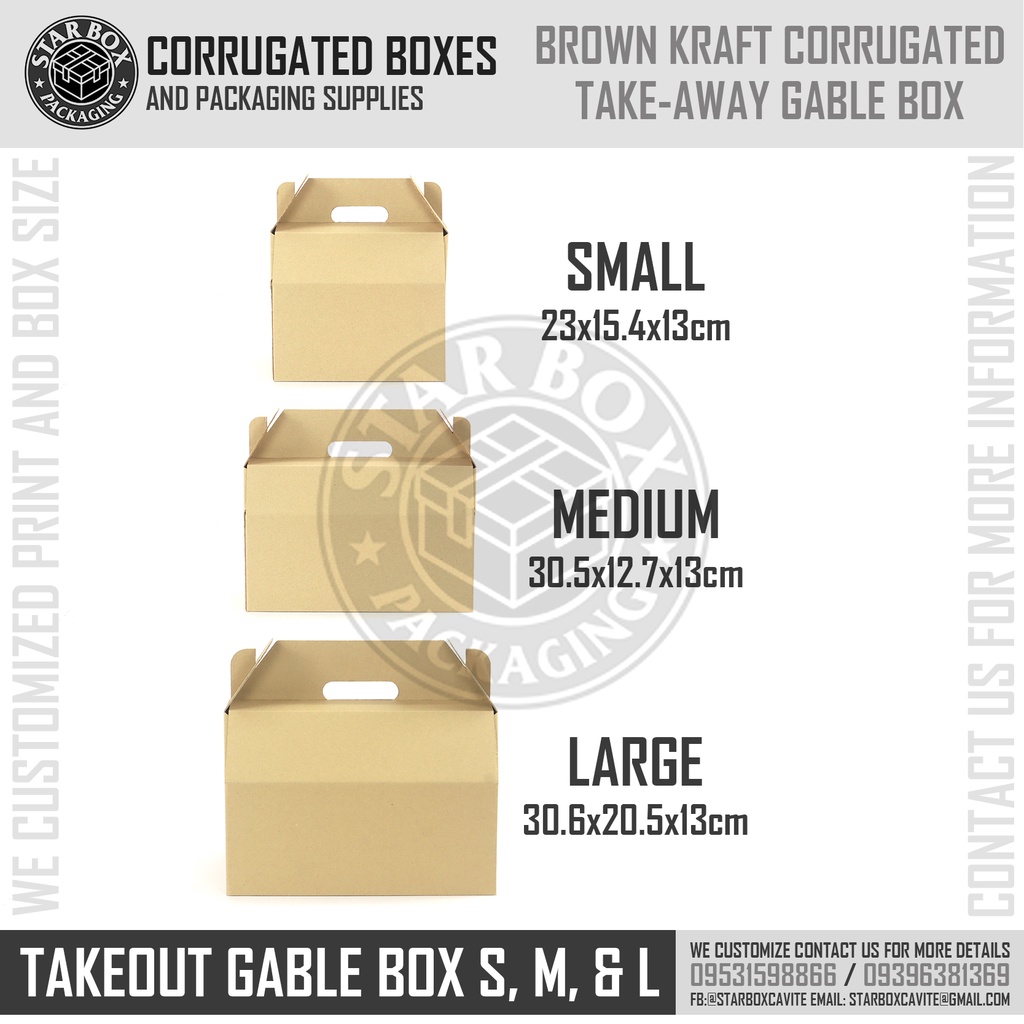 Starbox Corrugated Gable Box Take Away Box Take Out Box Lechon Box ...