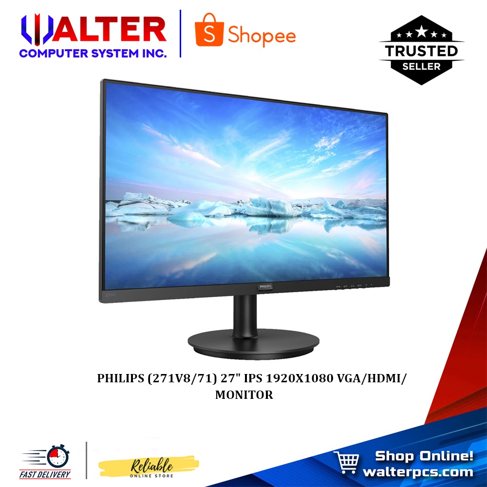 PHILIPS (271V8/71) 27" IPS 1920X1080 VGA/HDMI/ MONITOR | Shopee Philippines
