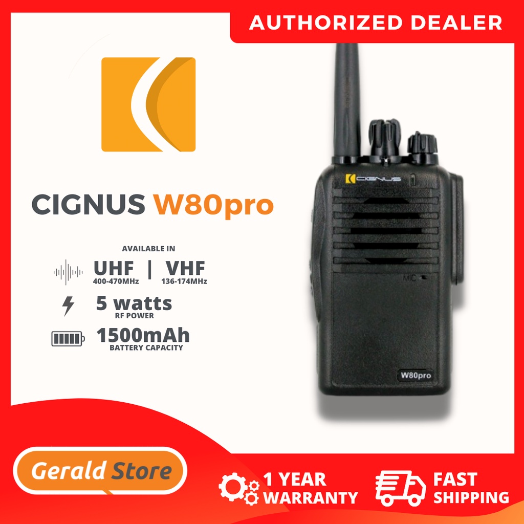 Cignus W80 Pro VHF | UHF 136-174MHz | 400-470MHz IP65 Water Resistant ...