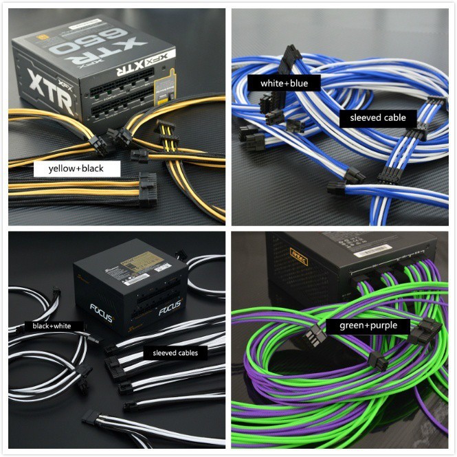 PC Power Extension Sleeved Cables 24pin Motherboard Cpu GPU | Shopee ...