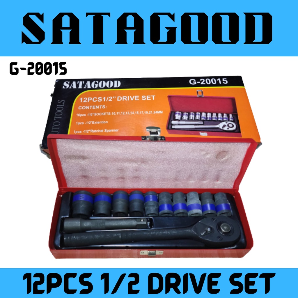 Capulong Street Satagood 12pcs Socket Wrench Set 10-24mm High Quality ...