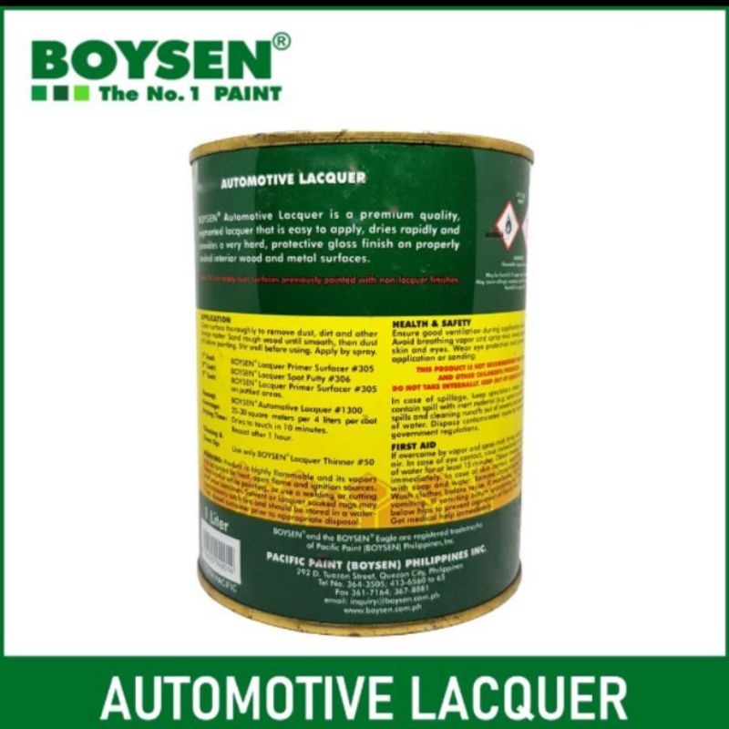 BOYSEN AUTOMOTIVE LACQUER WHITE B1300, BLACK B1390 HIGH GLOSS LITER ...