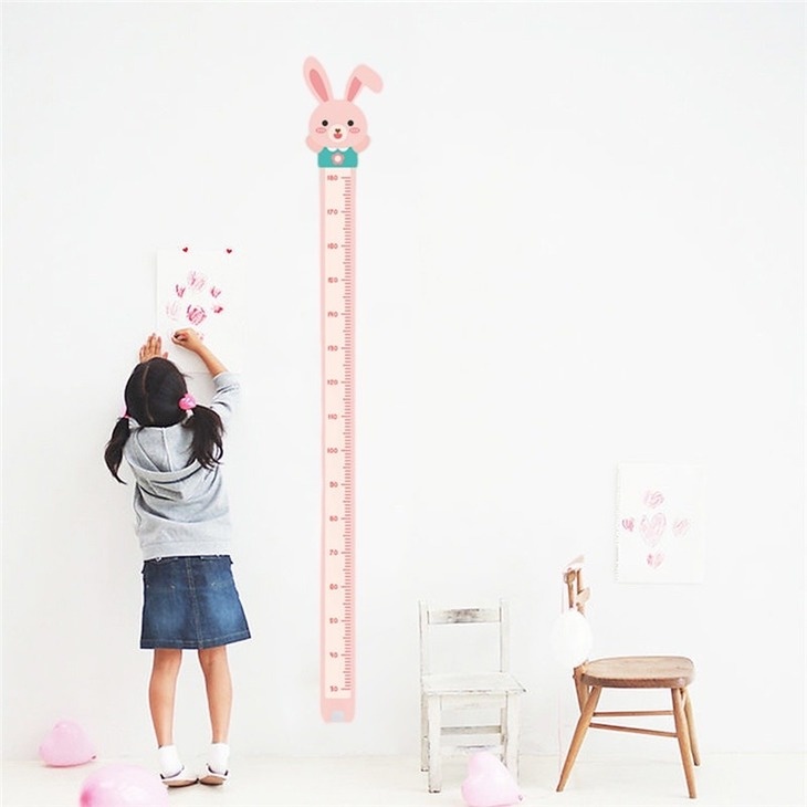 Cute Animals Dog Height Measure wall Sticker For Kids Rooms children's ...