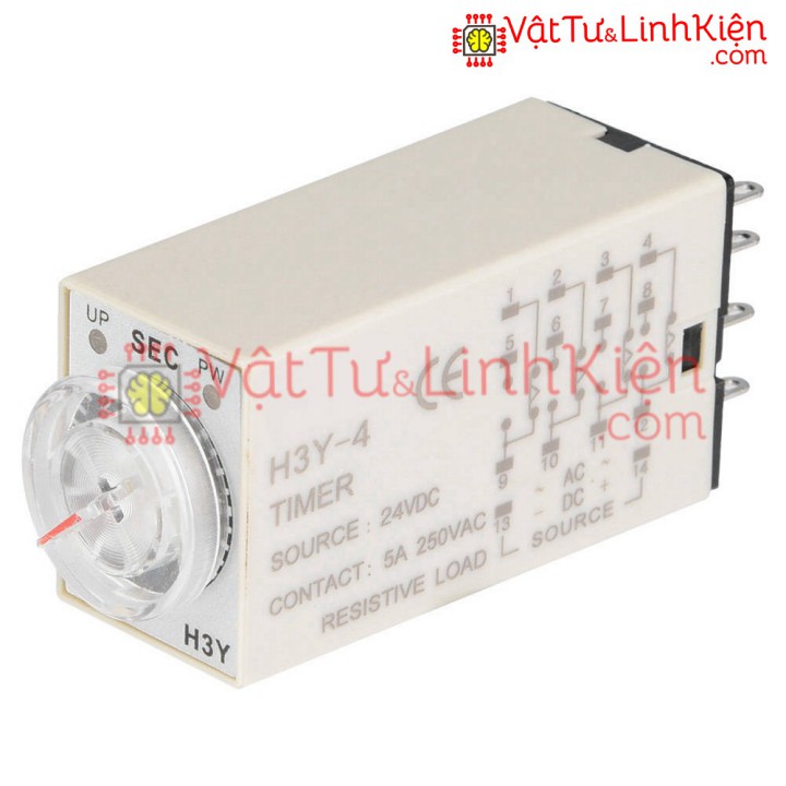 Relay H3Y-4 Time Switch Late Timer Control 14 Pin 24VDC 6S 30S | Shopee ...