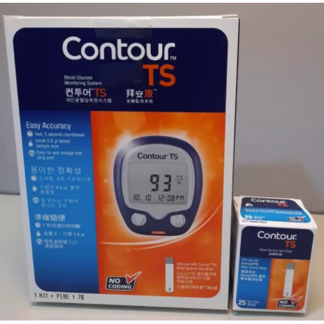 (CART-Z) Contour TS Blood Glucose Monitor with 25 strips & 10 lancets ...