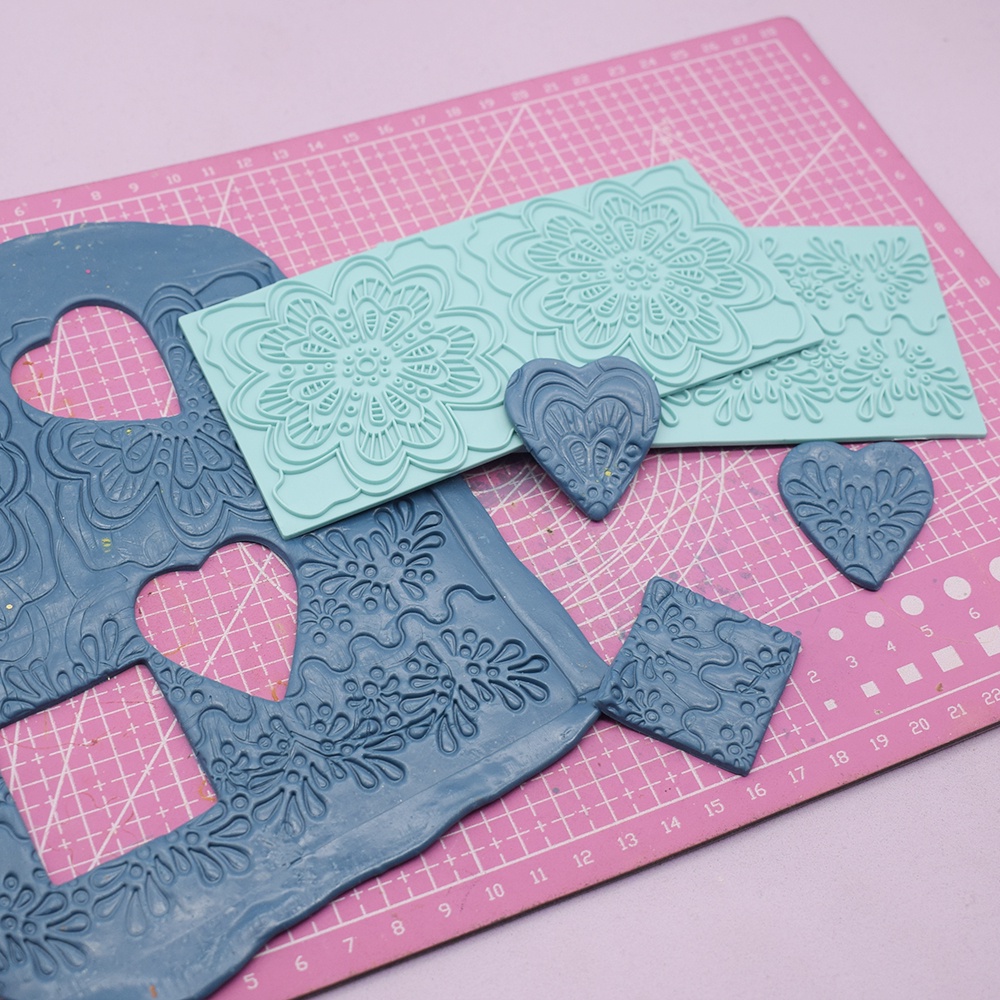 Polymer Clay Texture Printing Emboss Mat Bark Cobble Stone Birck ...