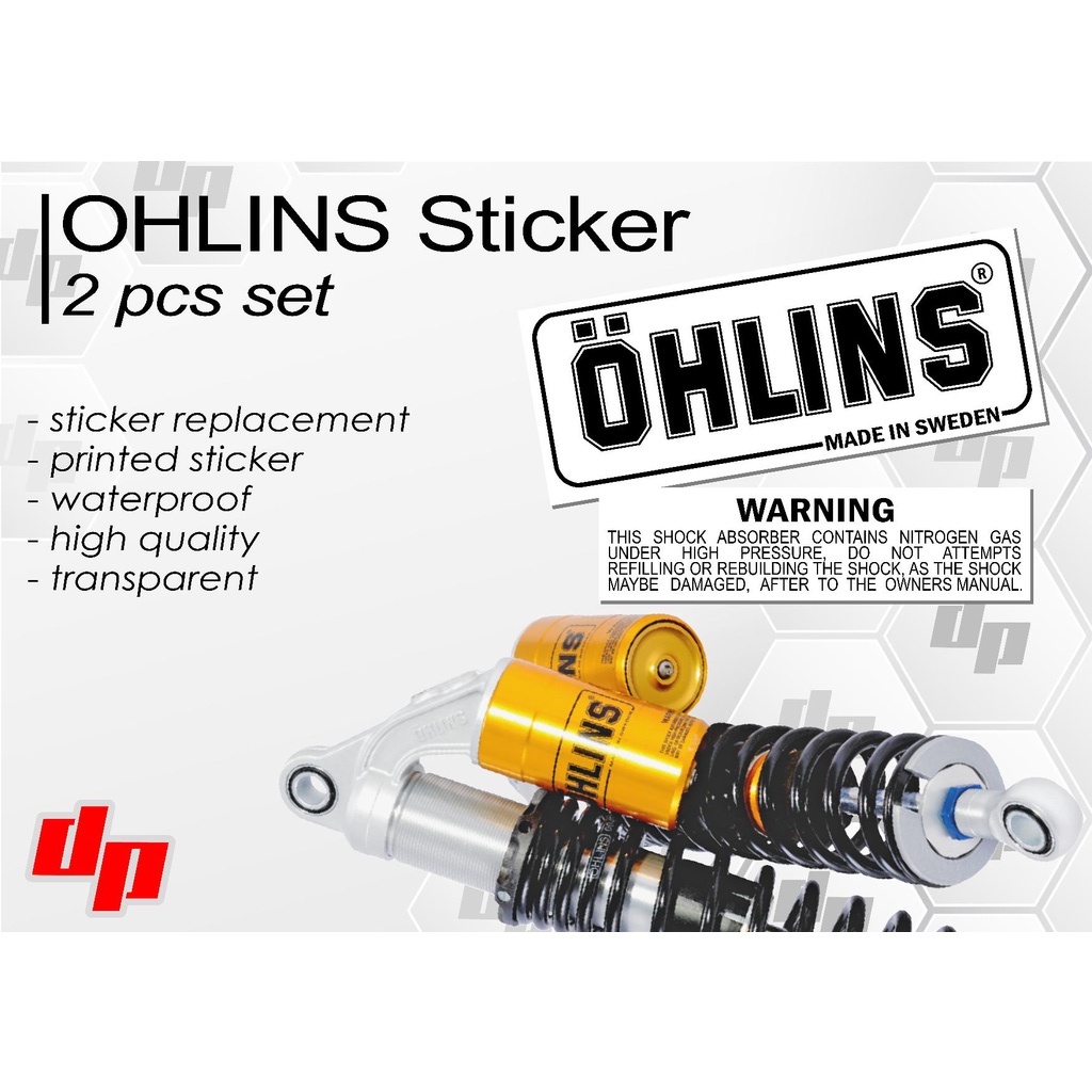 Ohlins sticker - Ohlins sticker replacement, Transparent, 2 sets ...