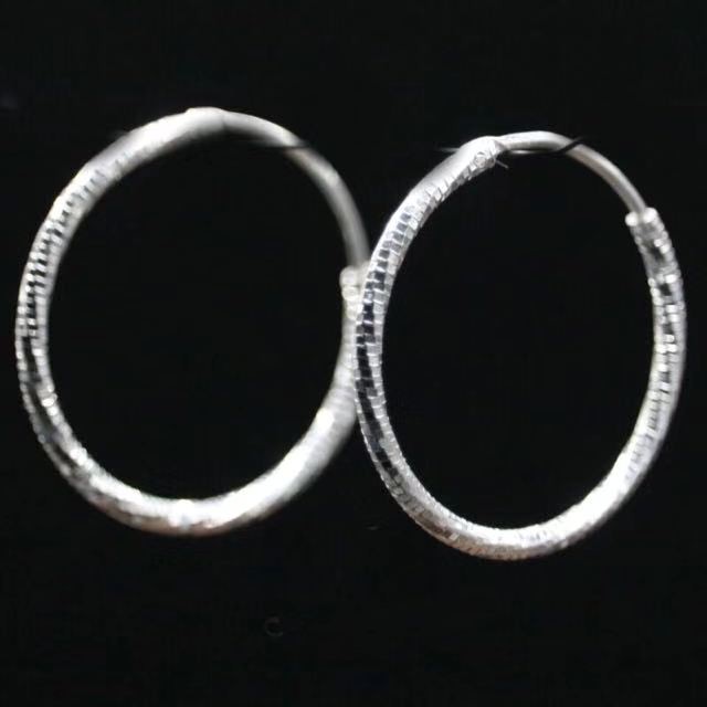 Flash Sale Genuine 92.5% Sterling Silver Loop Earring Daily simplicity ...