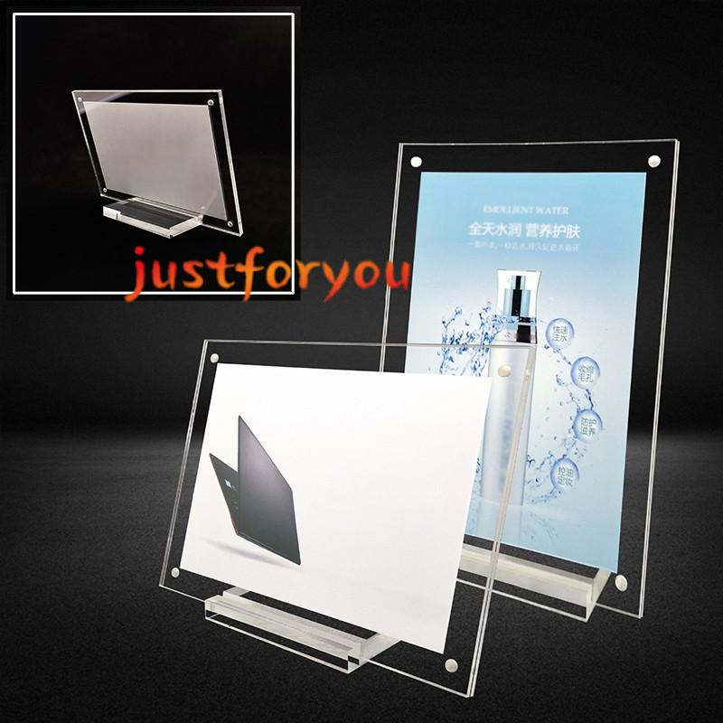 Photo Frame Acrylic Display Stand Picture Clear Holder Standing Poster ...