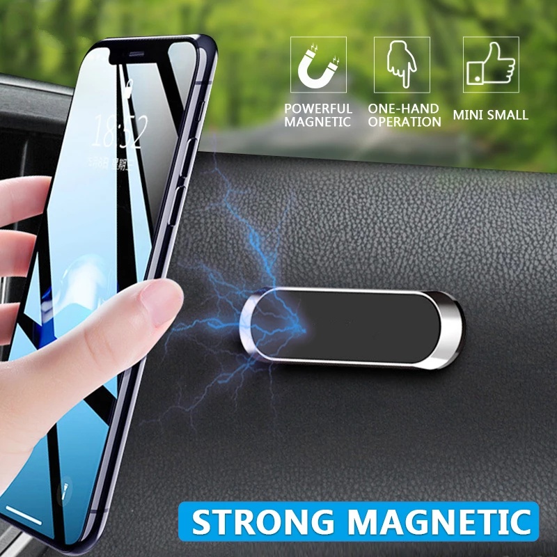 Magnetic Car Phone Holder Metal mini Strip Shape Stand Universal For ...