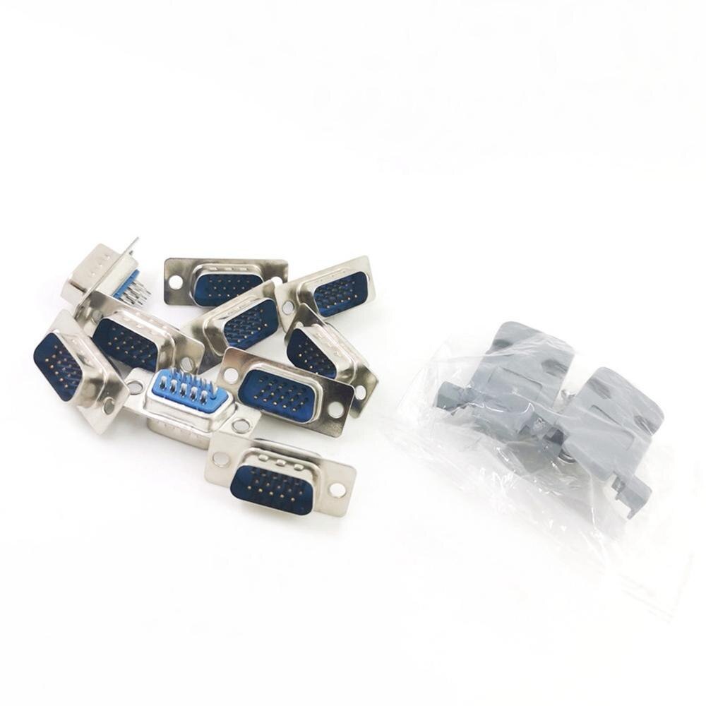 10 sets RS232 Parallel Serial Port DB15 3-Rows 15 Pin D Sub 10pcs Male/Female Solder Connector ...
