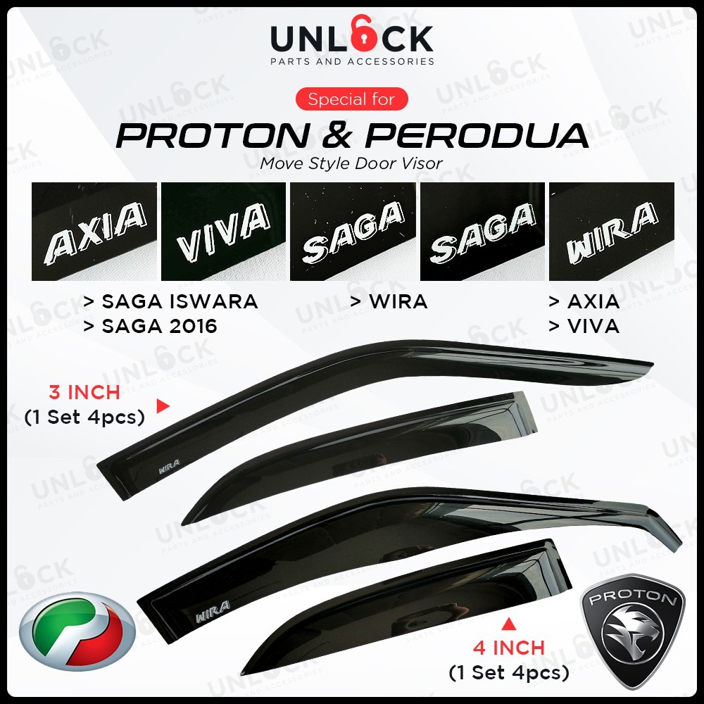 Proton & Perodua Gen2 Exora Kenari Move Style Door Visor Big 4" And ...