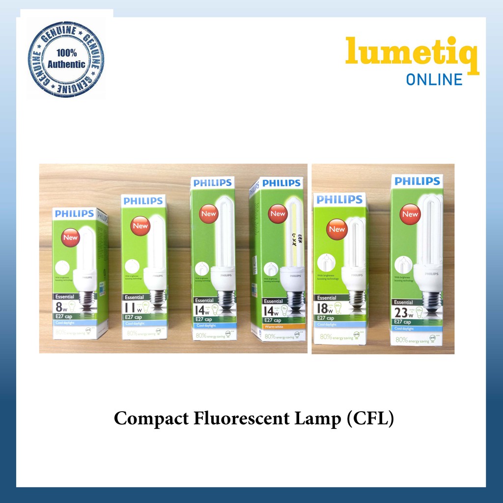 Philips Essential Compact Fluorescent Lamp 8W/11W/14W/18W/23W | Shopee ...