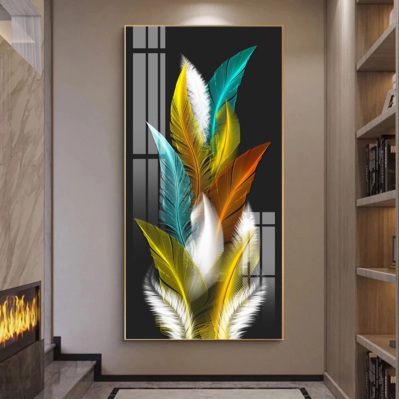 Wallpaper Wall Decor Modern Nordic Art Feather Canvas Painting On The ...