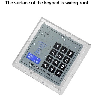 125KHz EM RFID Keyboard Access Control Keypad EXIT Button with DC 12V Wired Door Bell Package ...