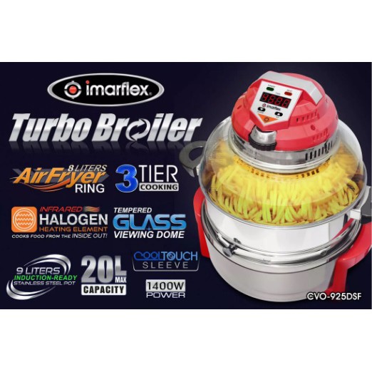 Imarflex CVO-925DSF Turbo Broiler Digital with Air Fryer Ring 20L ...