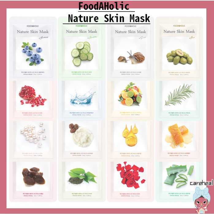 Foodaholic Nature Skin Mask Sheet 1pc *25ml 16 Types From Korea ...
