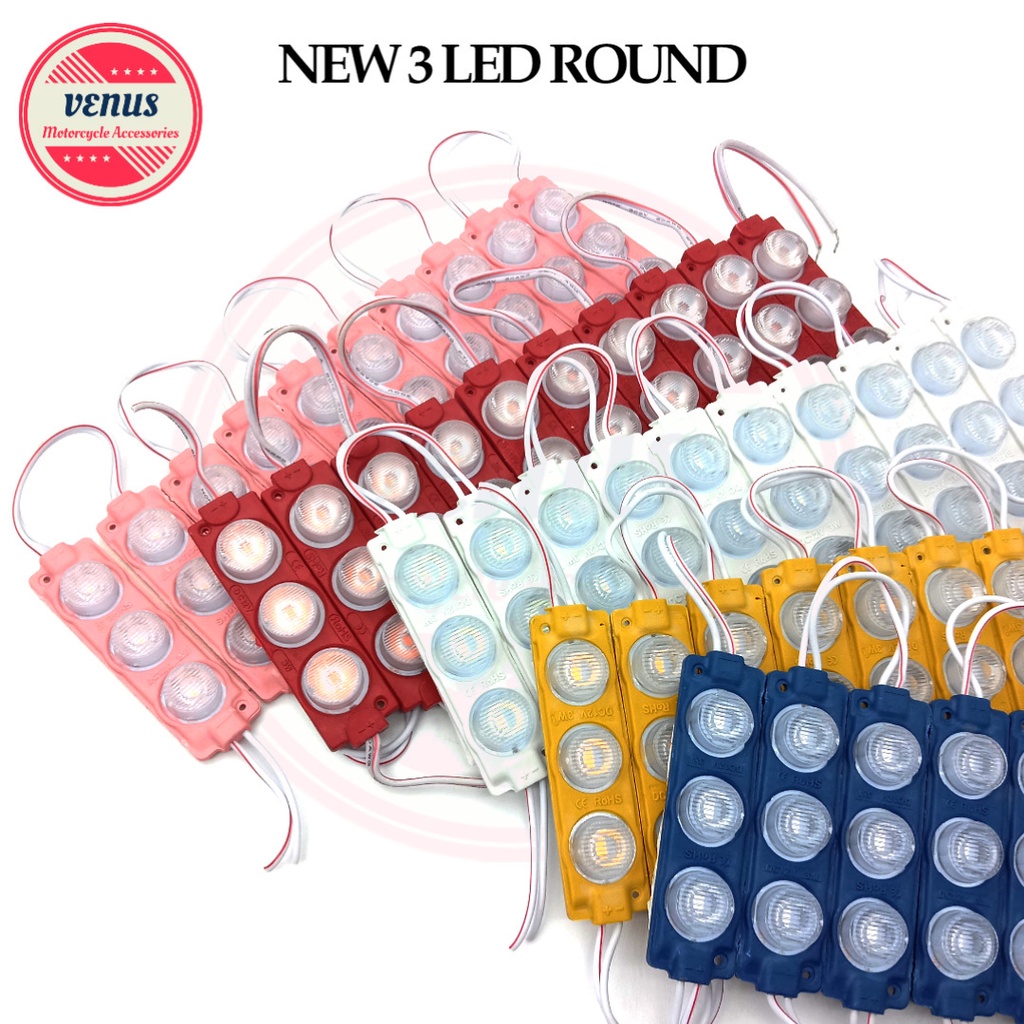 Venus 1PC Motorcycle/Car New 3 LED Round Module Light | Shopee Philippines