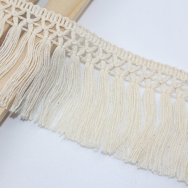 10yards*6cm Beige Cotton Tassel Lace Trim Diy Craft Clothes Sewing ...