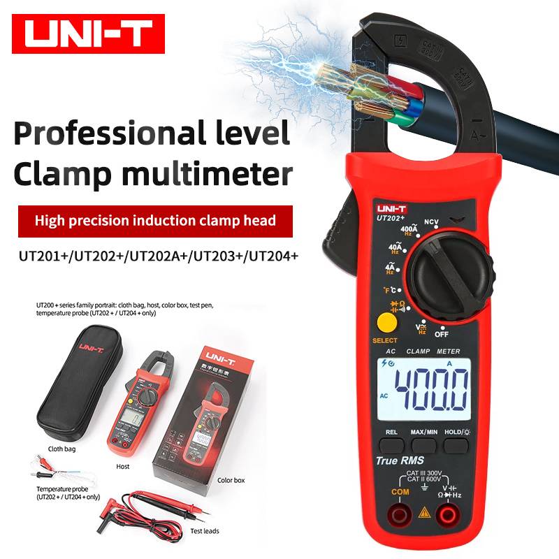 UNI-T Professional Digital Clamp Multimeter UT201 + UT202 + UT203 + AC ...