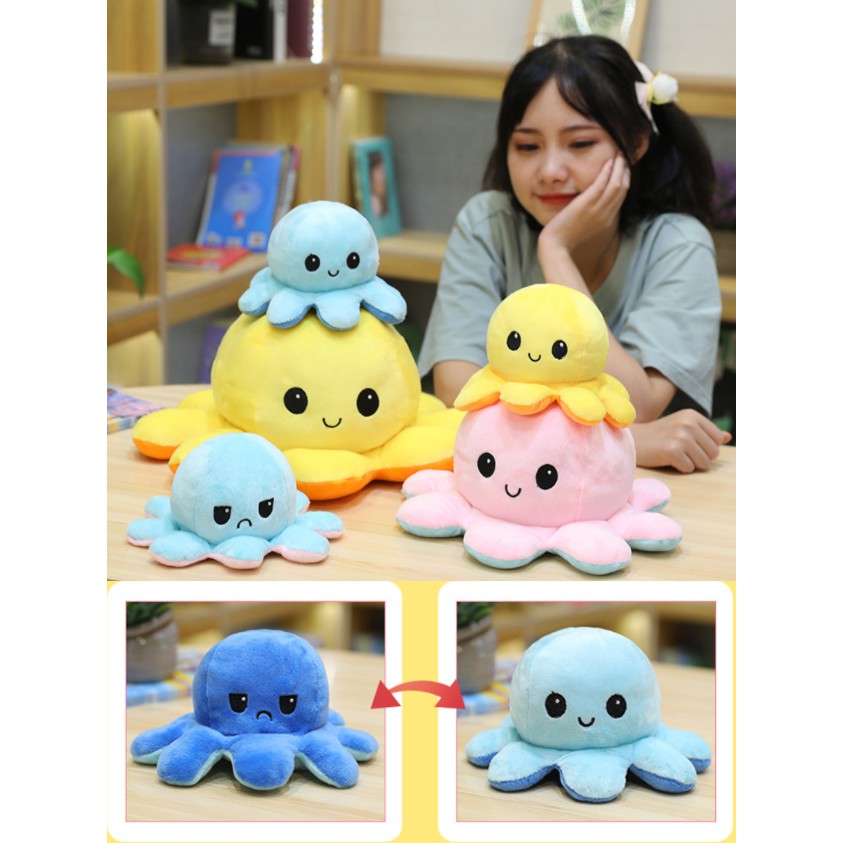Emotional octopus teddy bear G2B2 double-sided octopus plush 20cm ...