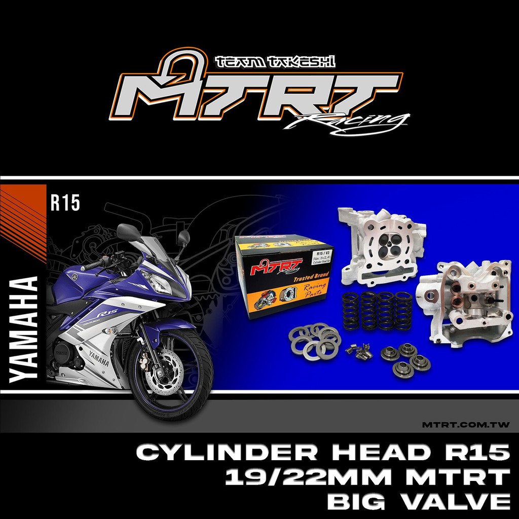 CYL. HEAD BIG VALVE FOR R15 V3 /WR155/Sniper155 19/22MM MTRT TAIWAN ...