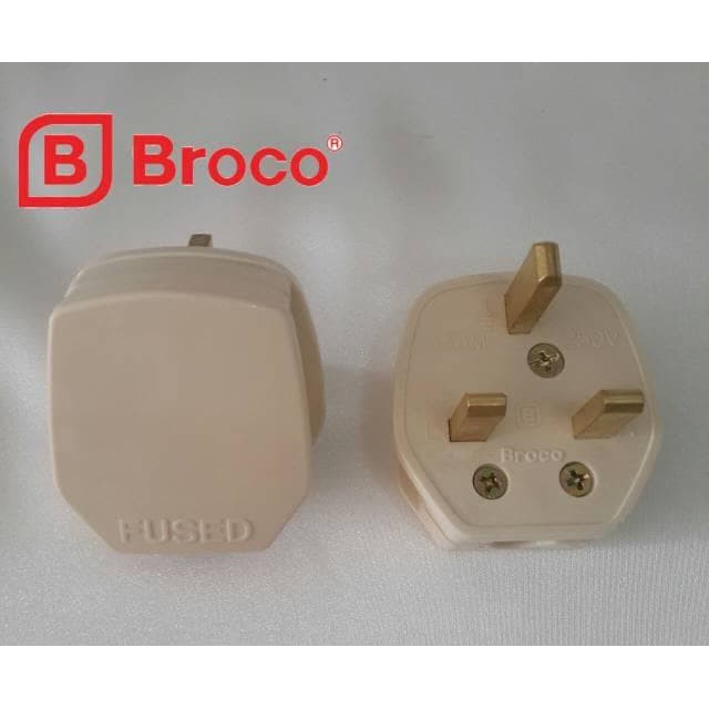 Broco AC Plug 3-Prong Brass AC Plug | Shopee Philippines