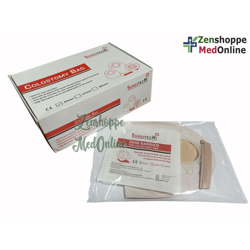 SURGITECH Colostomy Bag (70mm, 60mm, 57mm, 45mm) | Shopee Philippines