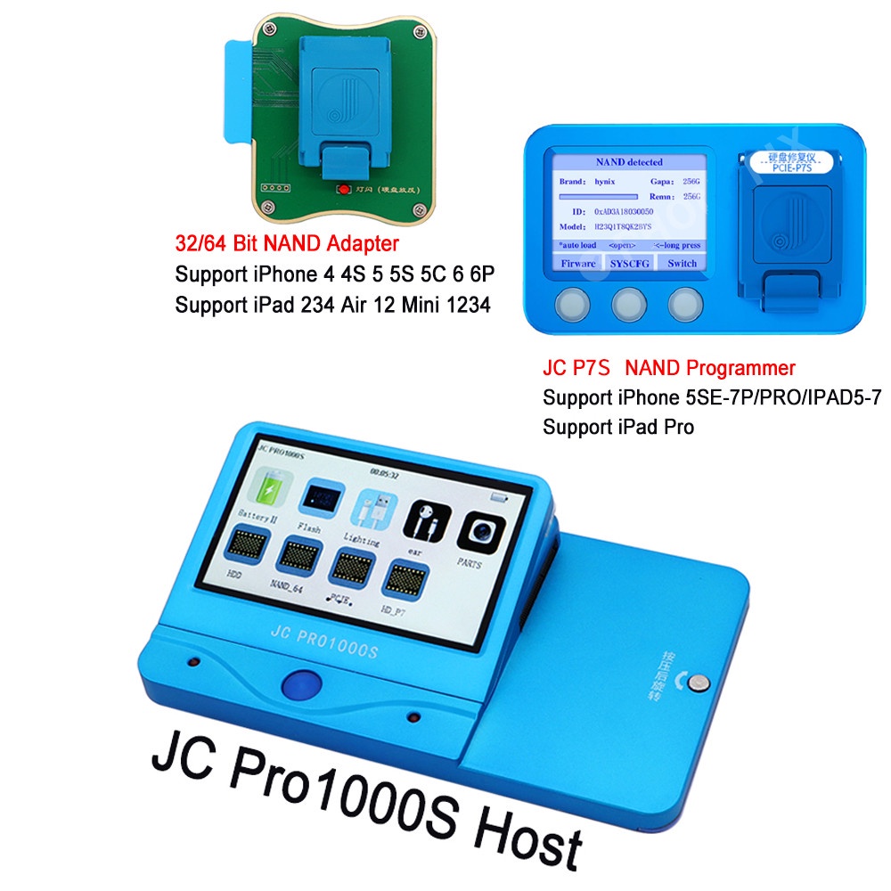JC Pro 1000S P7S P13 NAND Flash Programmer For 5 5S 6 6S 7 8 X XS XR 11 12 13 Pro Max Hard Disk ...