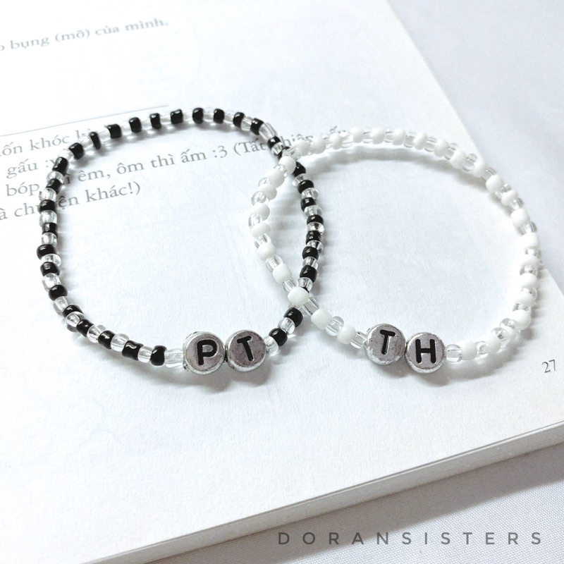 Double bead bracelets for couples made according to the name upon ...