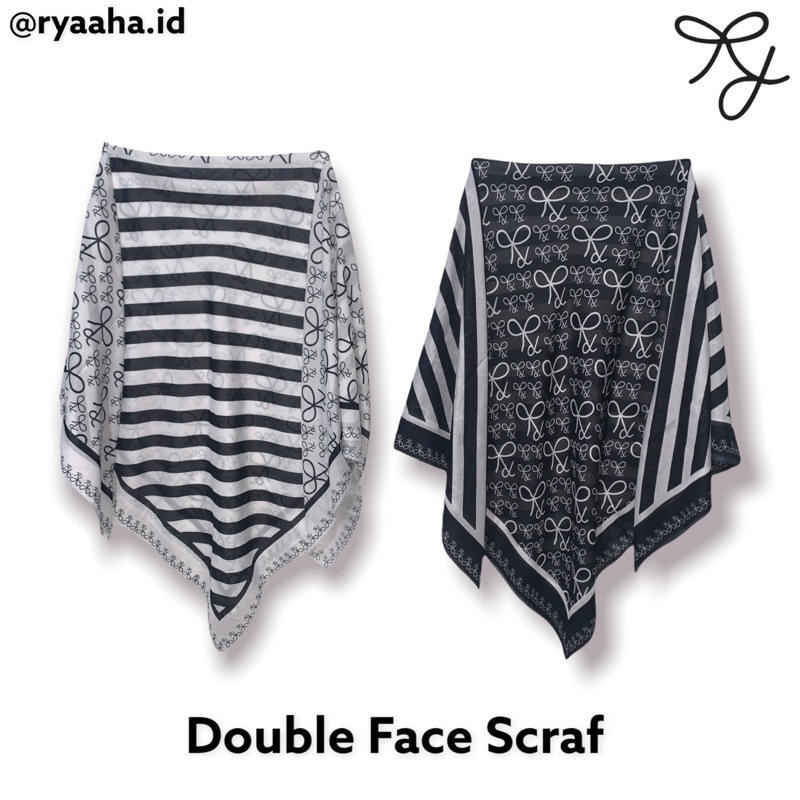 Ryaaha Stripes Scraf | 2 in 1 Scraf | 2 motifs in 1 scraf | Shopee ...