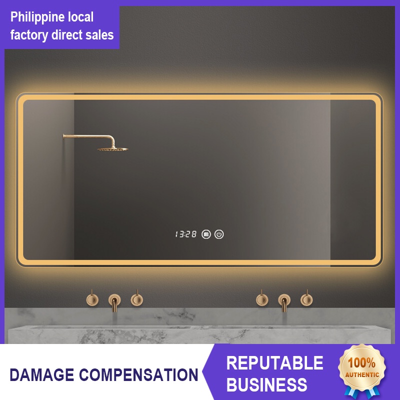 Led smart mirror bathroom mirror with light 3color lamp stepless ...