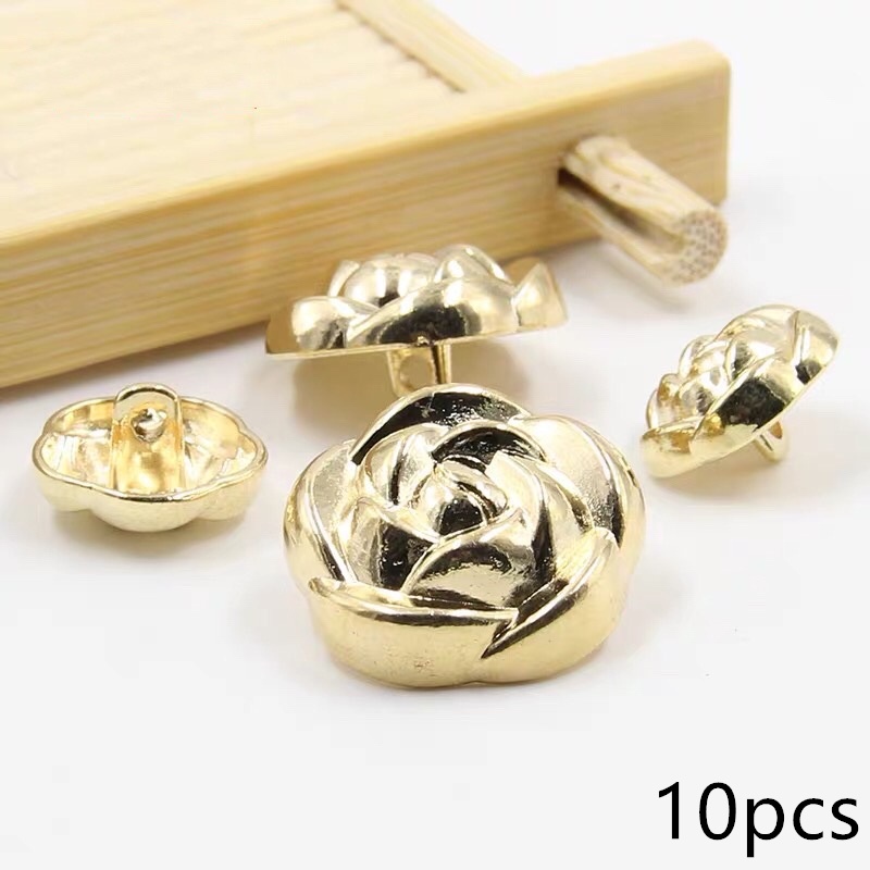 10 Pieces/lot Vintage Rose Flower Decorative Buttons for Clothing ...