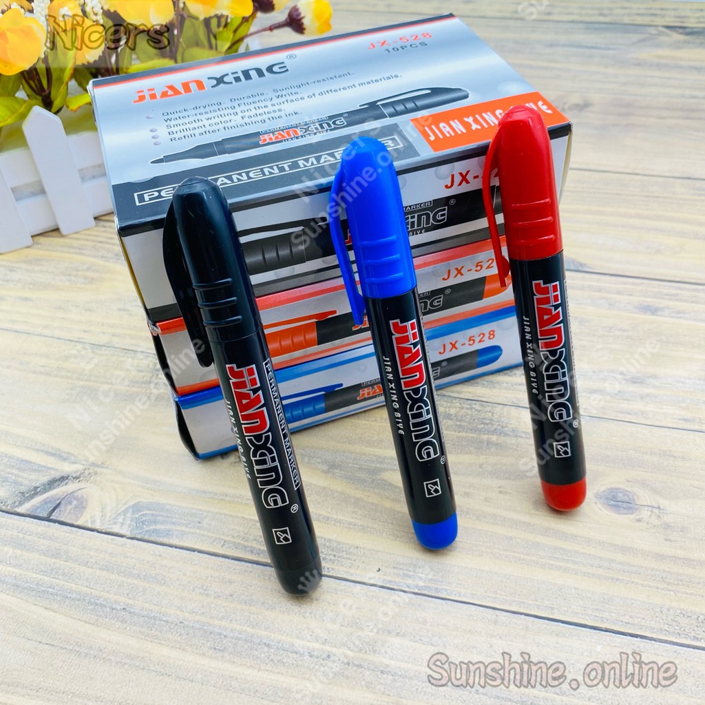 JX-528 Permanent Marker 10pcs Per Box | Shopee Philippines